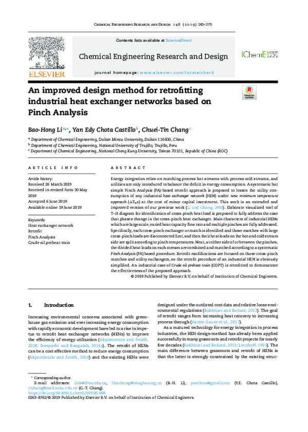 (PDF) An improved design method for retrofitting industrial heat exchanger networks based on ...