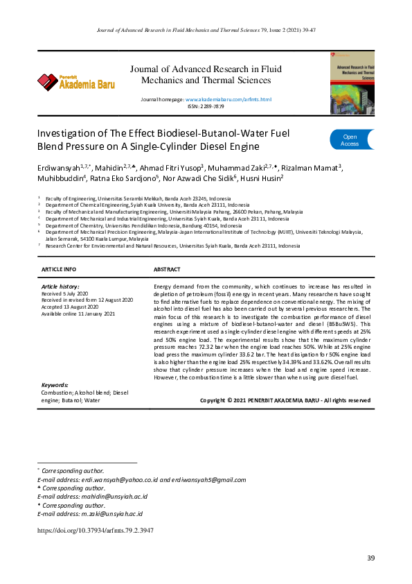 (PDF) Investigation of The Effect Biodiesel-Butanol-Water Fuel Blend ...