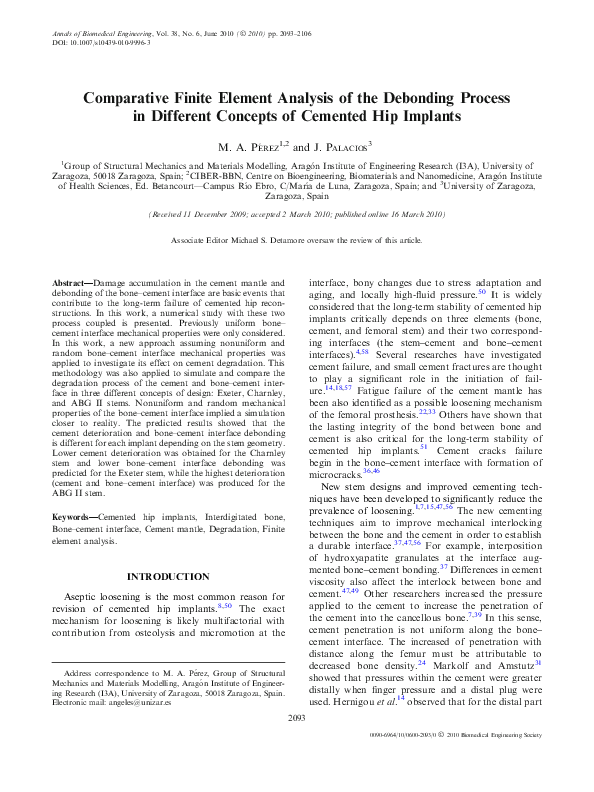 (PDF) Comparative Finite Element Analysis of the Debonding Process in Different Concepts of ...