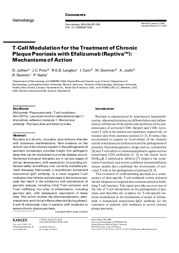 (PDF) T-Cell Modulation for the Treatment of Chronic Plaque Psoriasis ...