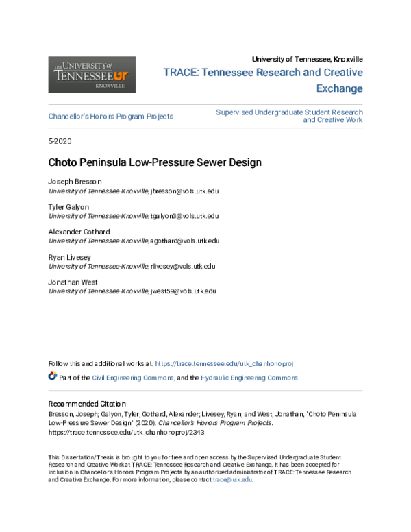 (PDF) Choto Peninsula Low-Pressure Sewer Design