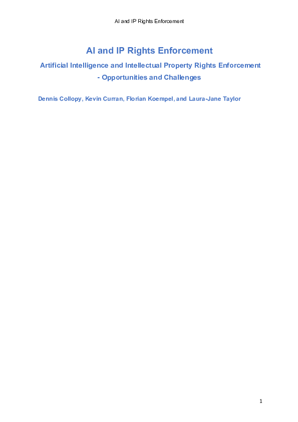 (PDF) AI and IPR Enforcement
