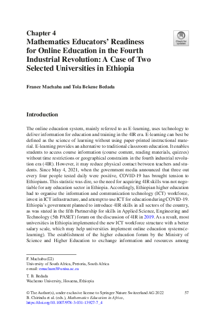 (PDF) Mathematics Educators' Readiness for Online Education in the ...