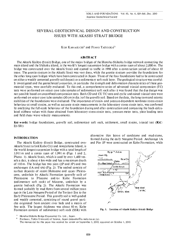 (PDF) Several Geotechnical Design and Construction Issues with Akashi ...