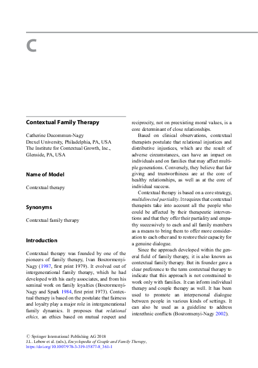 (PDF) Contextual Family Therapy