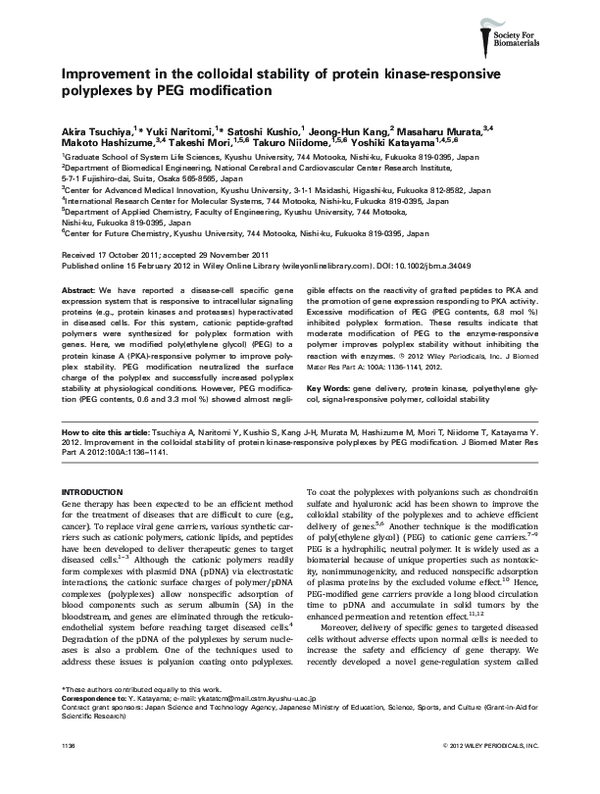 (PDF) Improvement in the colloidal stability of protein kinase ...