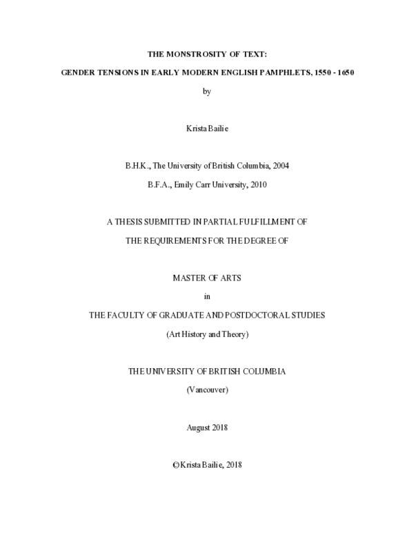 (PDF) The monstrosity of text : gender tensions in early modern English ...