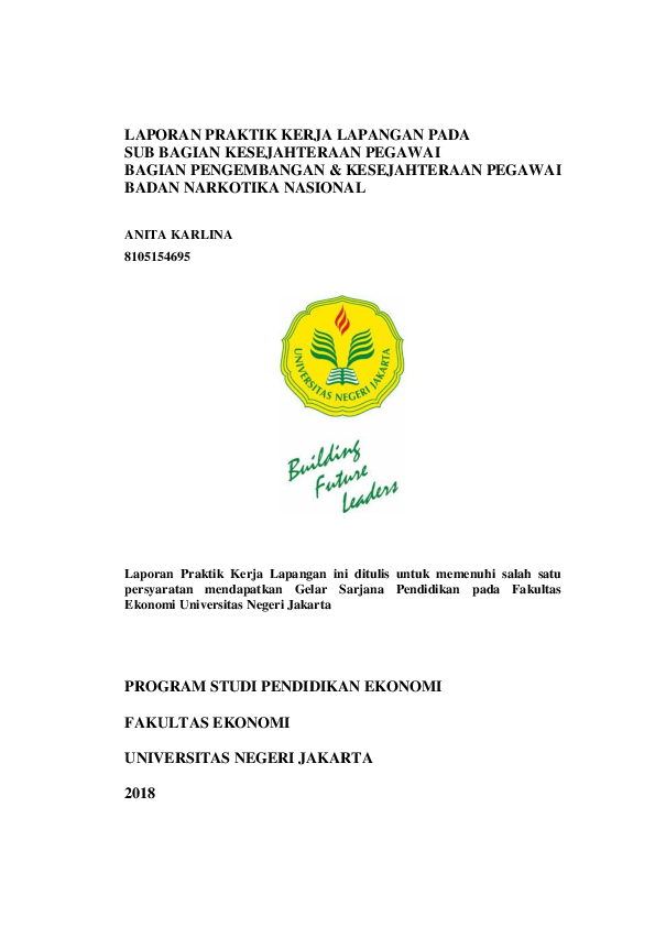 (PDF) Laporan Praktik Kerja Lapangan Pada Sub Bagian Kesejahteraan Pegawai Bagian Pengembangan ...
