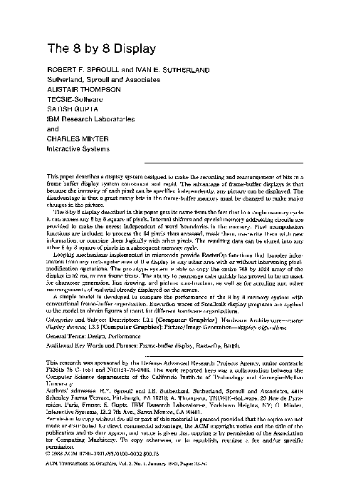 (PDF) The 8 by 8 display | Bob Sproull - Academia.edu