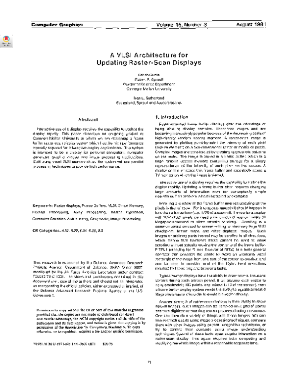 Pdf A Vlsi Architecture For Updating Raster Scan Displays Bob Sproull