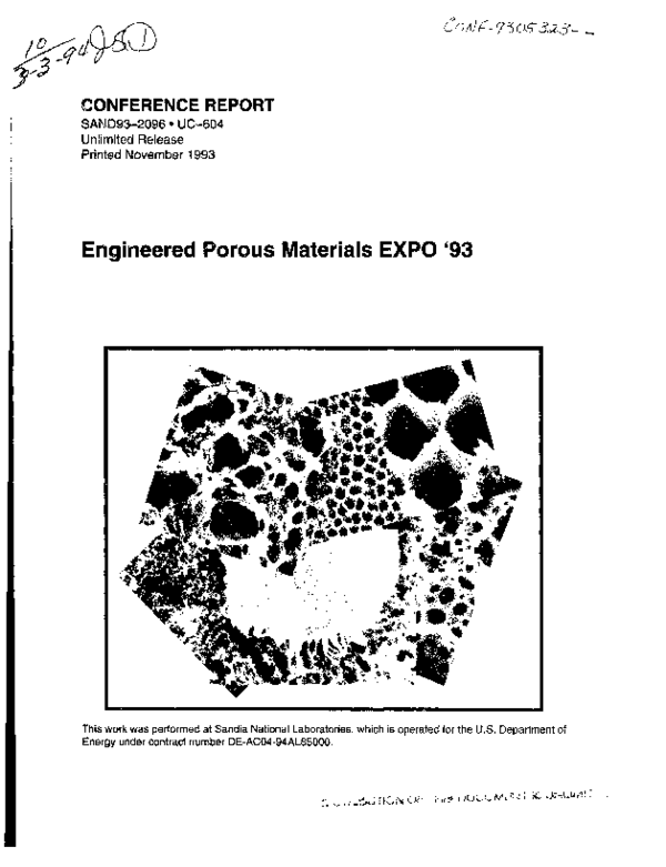 (PDF) Engineered Porous Materials EXPO ′93