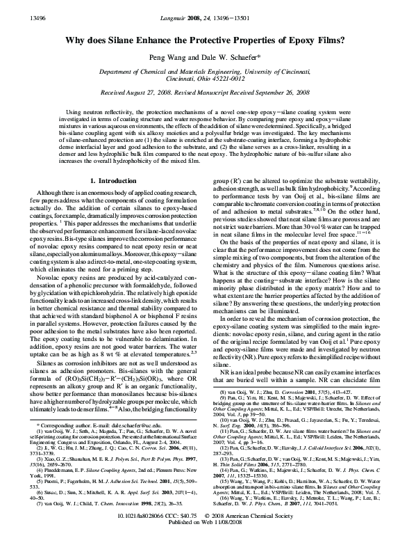 (PDF) Why does Silane Enhance the Protective Properties of Epoxy Films?