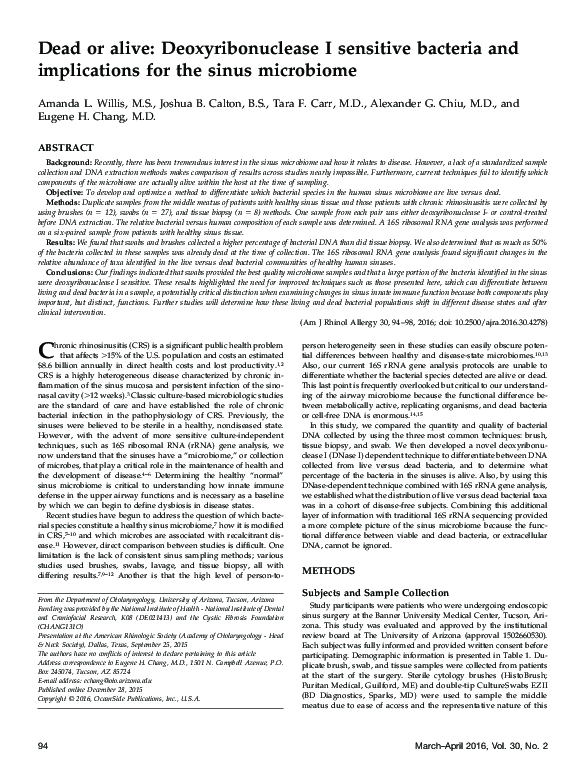 (PDF) Dead or alive: Deoxyribonuclease I sensitive bacteria and ...