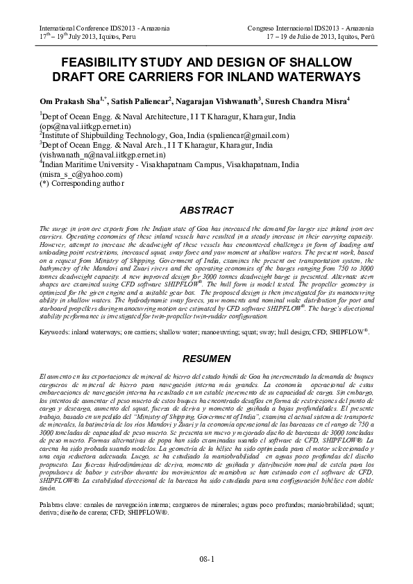 (PDF) Feasibility Study and Design of Shallow Draft Ore Carriers for ...