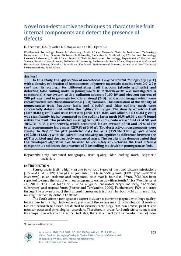 (PDF) Novel non-destructive techniques to characterise fruit internal ...