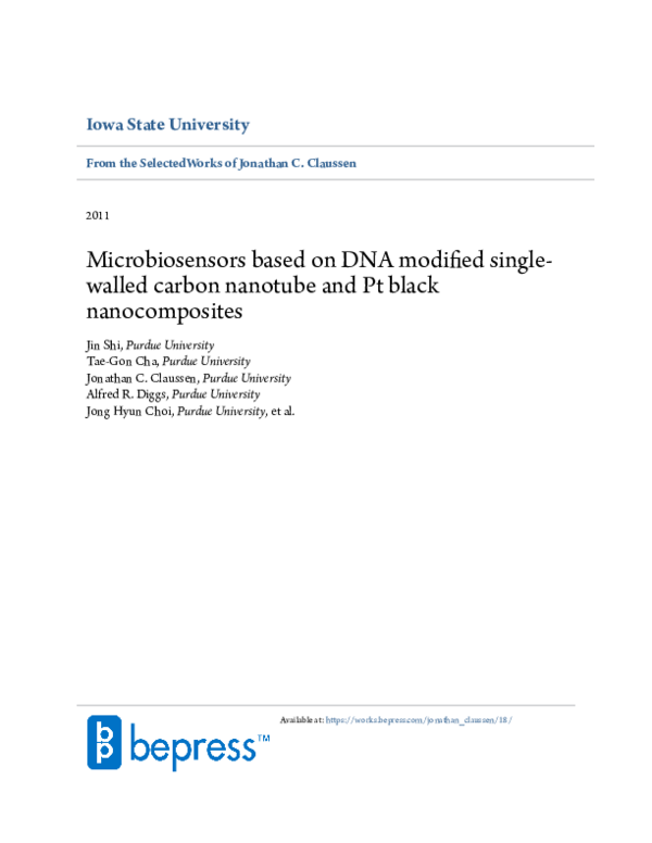 (PDF) Microbiosensors based on DNA modified single-walled carbon ...