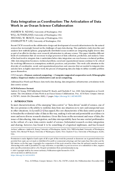 (PDF) Data Integration as Coordination