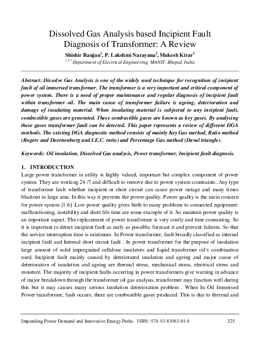 (PDF) Impending Power Demand and Innovative Energy Paths-Dissolved Gas Analysis based Incipient ...