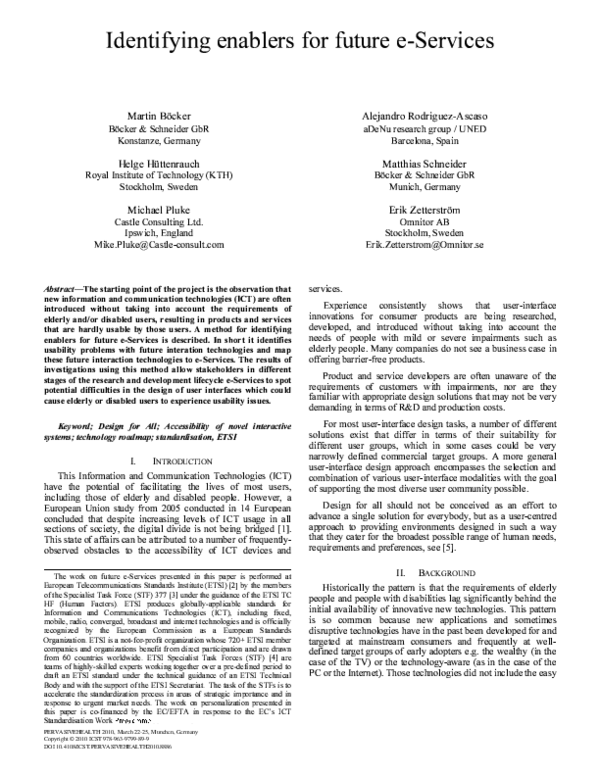 (PDF) Identifying enablers for future e-Services | Helge Hüttenrauch ... (PDF) Identifying enablers for future e-Services | Helge Hüttenrauch ...
