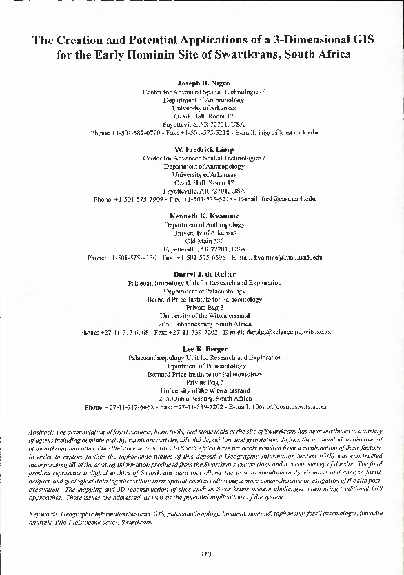 (PDF) The Creation and Potential Applications of a 3-Dimensional GIS ...