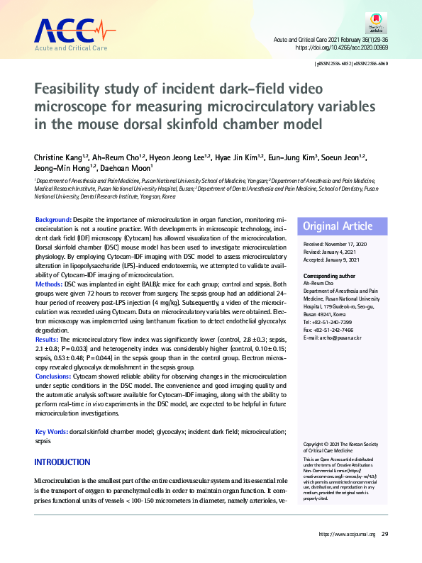 (PDF) Feasibility study of incident dark-field video microscope for ...