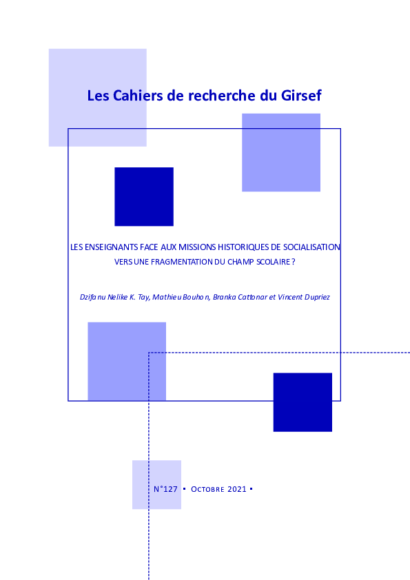 (PDF) Les enseignants face aux missions historiques de socialisations ...