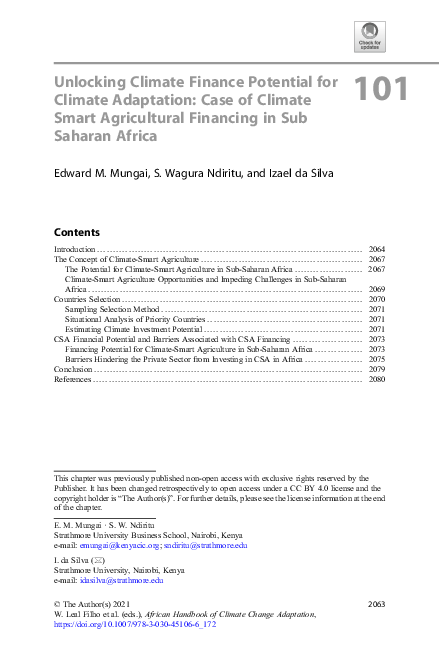 (PDF) Unlocking Climate Finance Potential for Climate Adaptation: Case ...