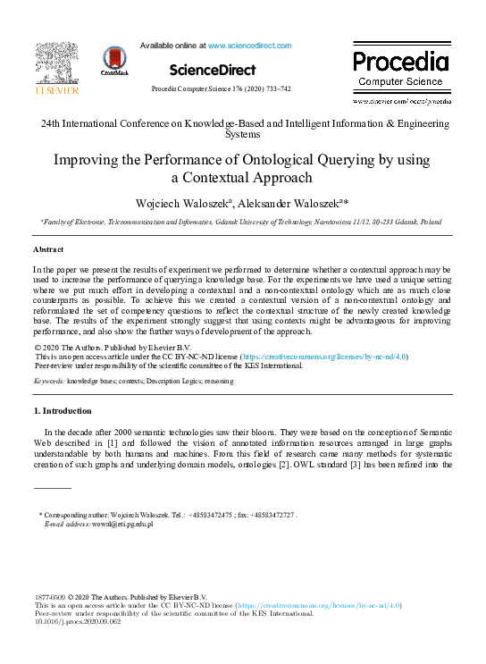 (PDF) Improving the Performance of Ontological Querying by using a ... (PDF) Improving the Performance of Ontological Querying by using a ...