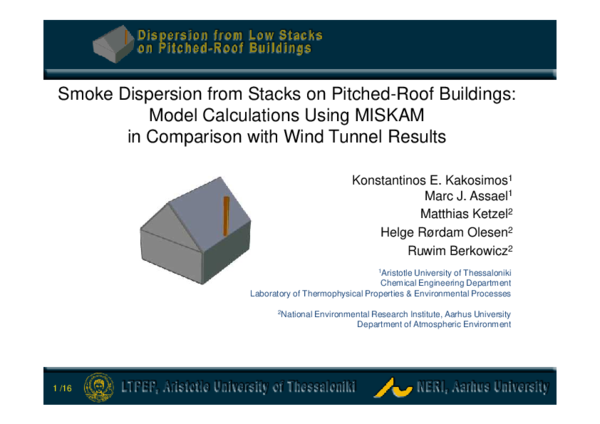 (PDF) Smoke dispersion from low stacks on pitched-roof buildings: Model ...