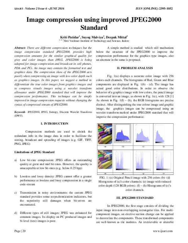 (PDF) Image compression using improved JPEG2000 Standard