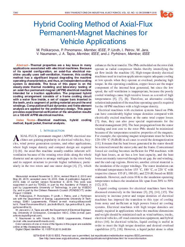 (PDF) Hybrid Cooling Method of Axial-Flux Permanent-Magnet Machines for ...