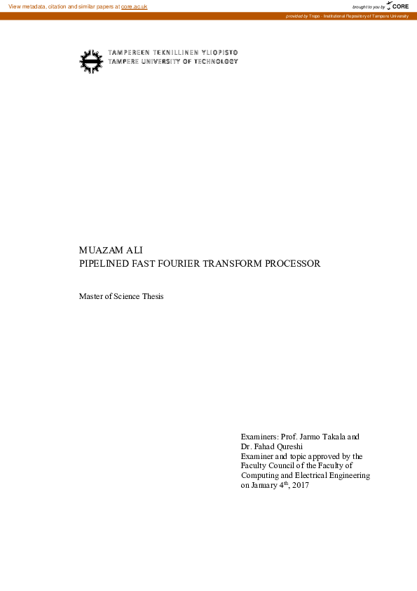 (PDF) Pipelined Fast Fourier Transform Processor | Muazam Ali - Academia.edu