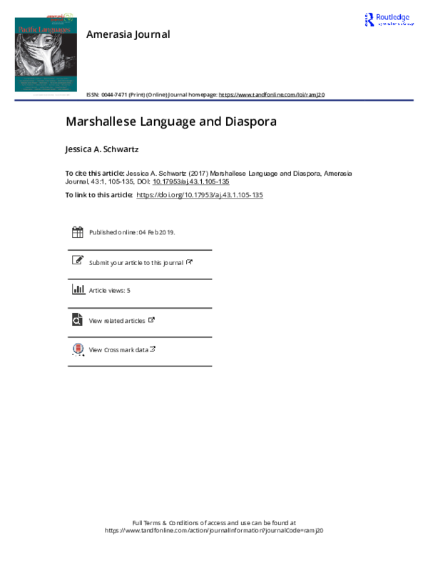 (PDF) Marshallese Language and Diaspora