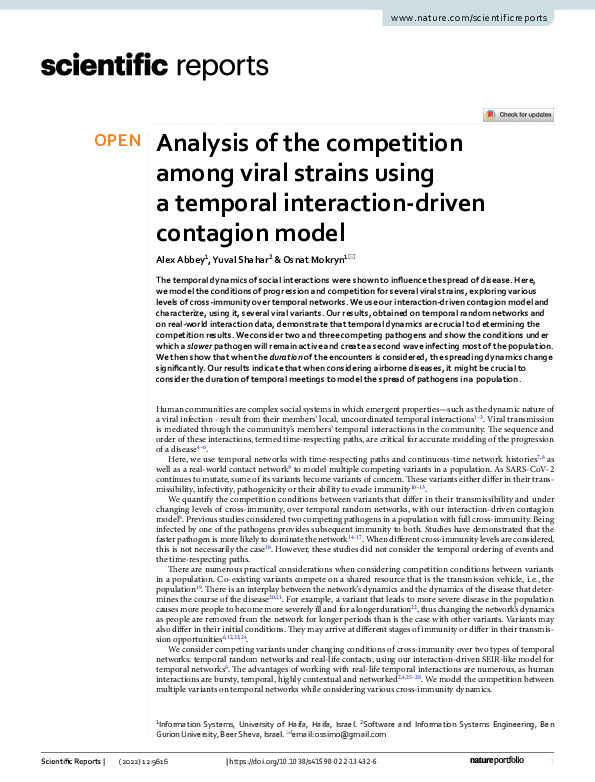 (PDF) Analysis of the competition among viral strains using a temporal interaction-driven ...