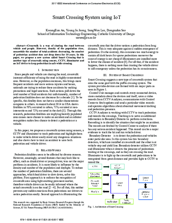 Pdf Smart Crossing System Using Iot