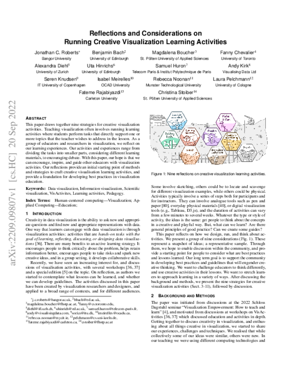 (PDF) Reflections and Considerations on Running Creative Visualization Learning Activities
