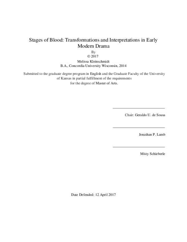 (PDF) Stages of Blood: Transformations and Interpretations in Early ...