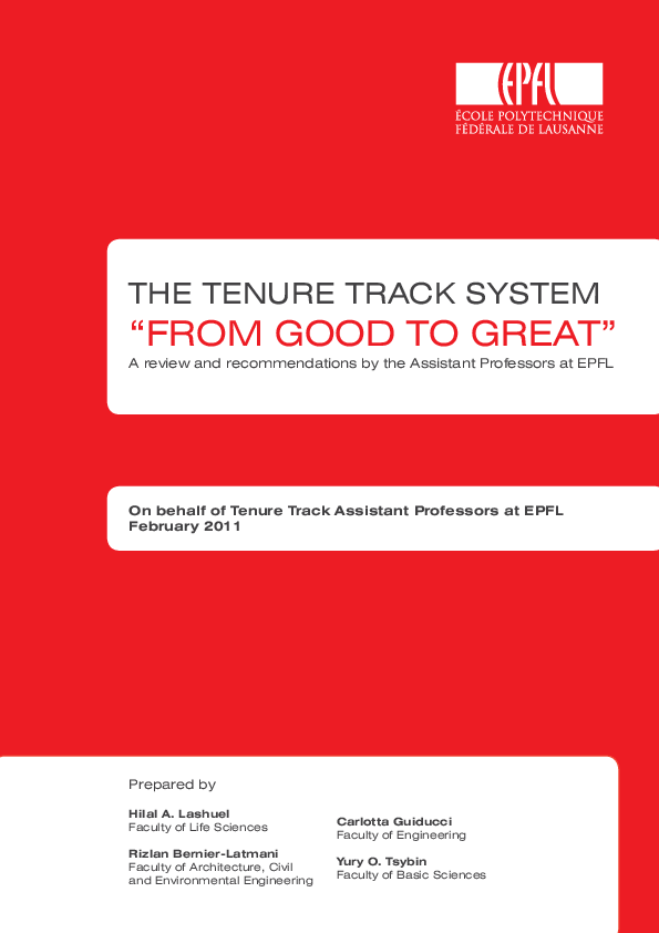 (PDF) The tenure-track system: 'from good to great'. A review and ...