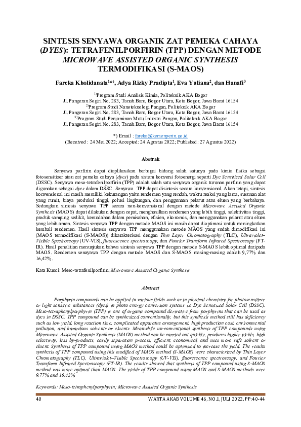 (PDF) Sintesis Senyawa Organik Zat Pemeka Cahaya (Dyes ...