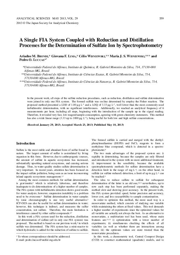 (PDF) A Single FIA System Coupled with Reduction and Distillation ...