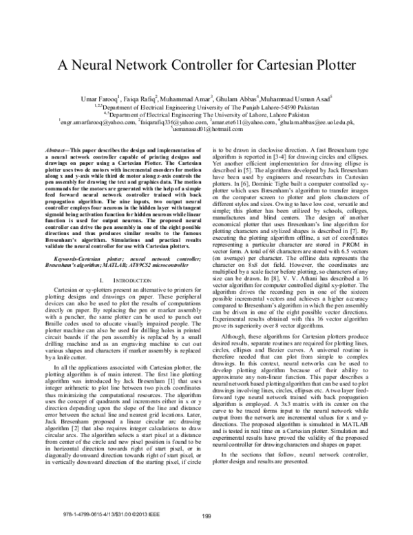 (PDF) A neural network controller for Cartesian Plotter