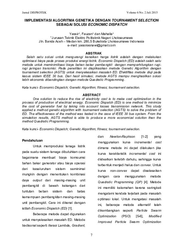 (PDF) Implementasi Algoritma Genetika Dengan Tournament Selection ...