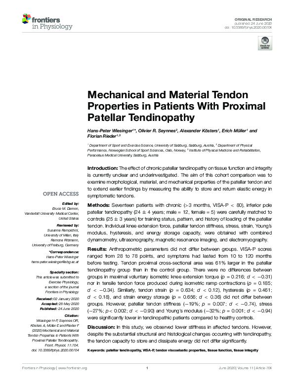 (PDF) Mechanical and Material Tendon Properties in Patients With ...