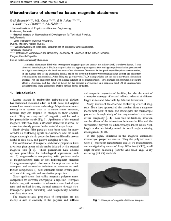 (PDF) Microstructure of stomaflex based magnetic elastomers | Maria ...