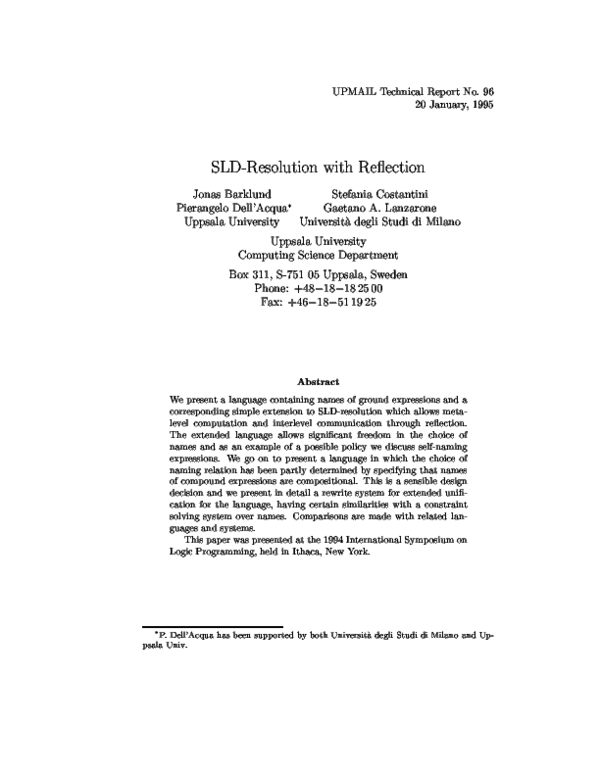 (PDF) SLD-resolution with reflection