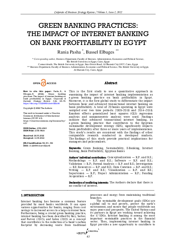 (PDF) Green banking practices: The impact of internet banking on bank ...