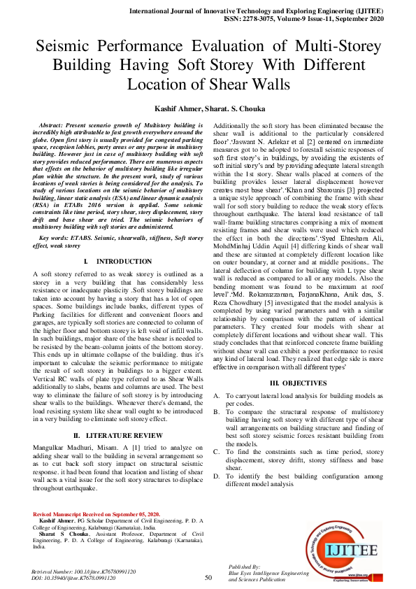 (PDF) Seismic Performance Evaluation of Multi-Storey Building Having Soft Storey With Different ...