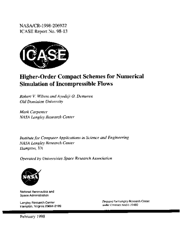 Pdf Higher Order Compact Schemes For Numerical Simulation Of Incompressible Flows Part Ii