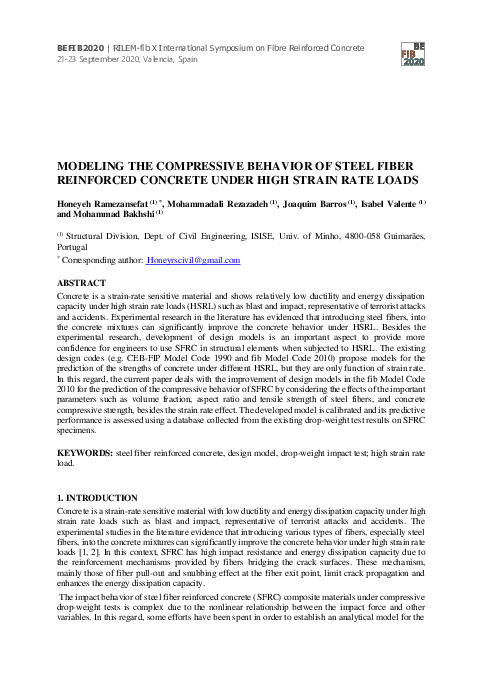 (PDF) Modeling the Compressive Behavior of Steel Fiber Reinforced Concrete Under High Strain ...