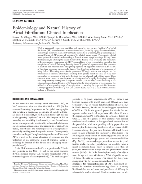 (PDF) Epidemiology and natural history of atrial fibrillation: clinical ...